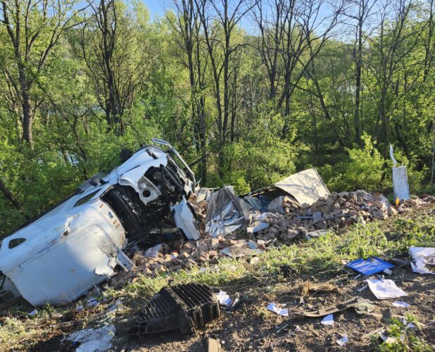 Truck crashes on Route 15, lands down embankment | News, Sports, Jobs ...
